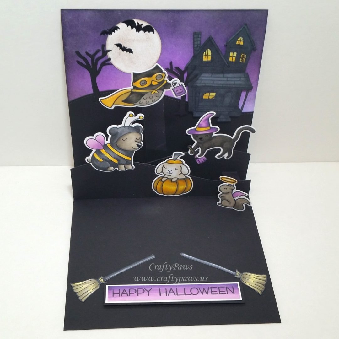Interactive Halloween Pop Up Scene Card | CraftyPaws