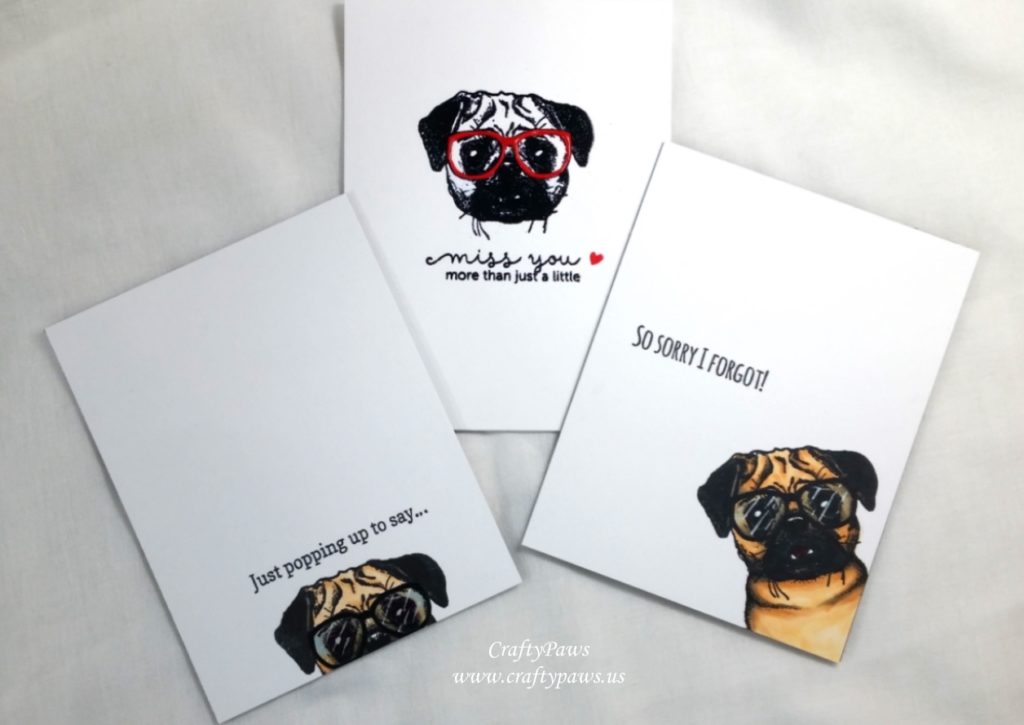 Simple but Full of Personality Pug Dog Cards | CraftyPaws